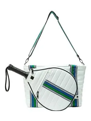 THINK ROYLN Quilted Tote With Removable Paddle Bag - White