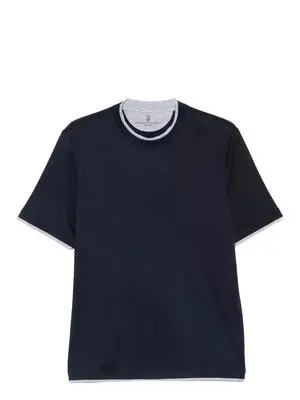 Brunello Cucinelli Layered-effect Jerseyt-shirt - Blue