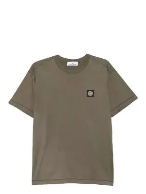 Stone Island Compass-patch Cotton T-shirt - Green