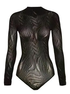 Wolford Snake Lace Bodysuit - Black