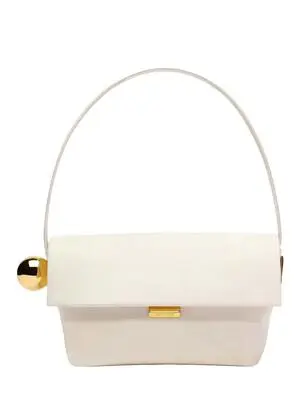 Jacquemus Leather Shoulder Bag With Metallic Clasp - Neutrals