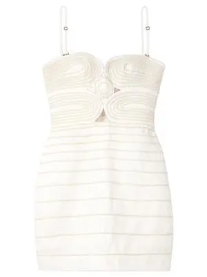 ANDRES OTALORA Muy Poetica Strapless Linen Mini Dress - Neutrals