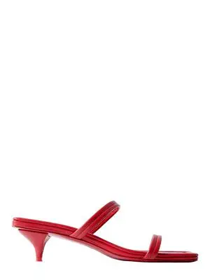 ST. AGNI Leather Sandals - Red