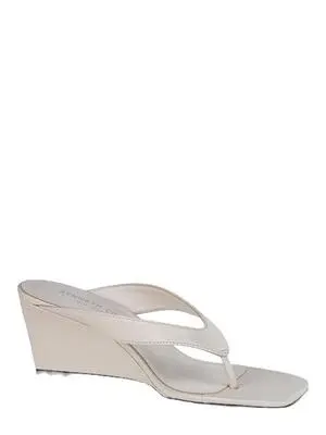 KENNETH COLE Susannah Wedge Sandal - Ecru Leather