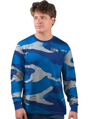 STARTER Gray Seattle Seahawks Thursday Night Gridiron Vintage Logo Long Sleeve T-shirt - Royal