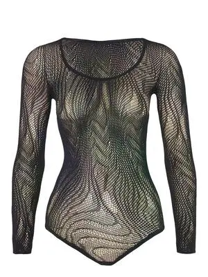 Wolford Snake Net String Bodysuit - Black