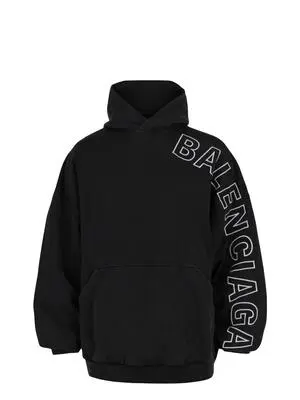 Balenciaga Large Fit Hoodie - Washed Black/white