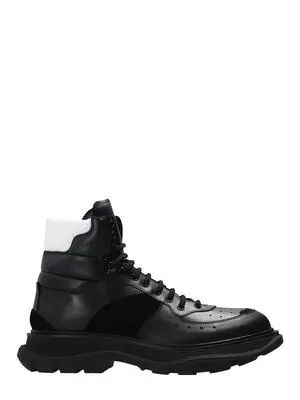 Alexander McQueen Lace-up Ankle Boots - Black/white