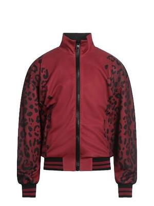 Dolce & Gabbana Leopard Print High Neck Track Jacket - Red