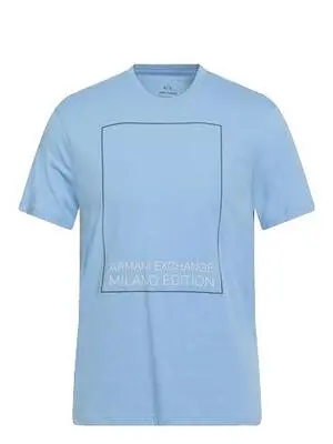 Armani Exchange T-shirt Sky Size Cotton - Blue