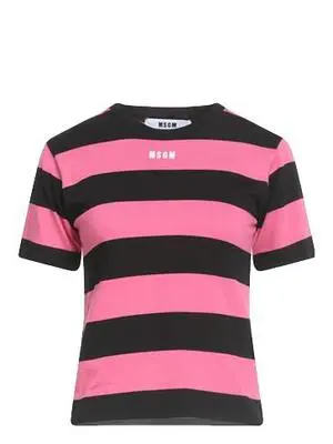 MSGM Cotton Jersey Striped T-shirt - Fuchsia