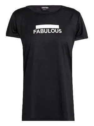 TOM FORD Printed Silk T-shirt - Black