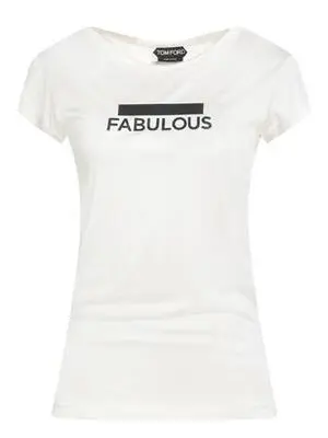 TOM FORD Printed Silk T-shirt - Off White