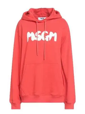 MSGM Cotton French Terry Sweatshirt - Tomato Red