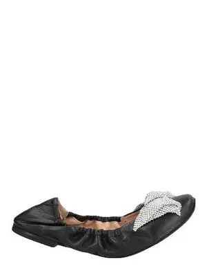 Casadei Leather Ballerina Flats With Appliqués - Black