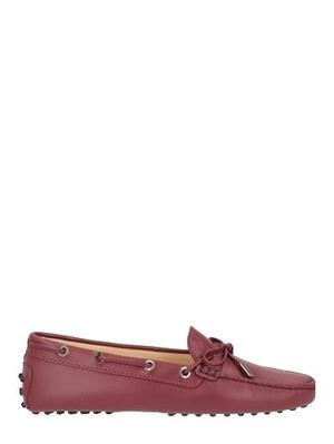 TOD'S TOD'S Burgundy Leather Driving Loafers Red