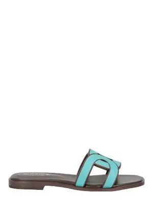 TOD'S Leather Slide Sandals - Blue
