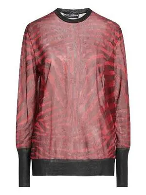 Dolce & Gabbana Zebra-print Lightweight Knit Sweater - Red