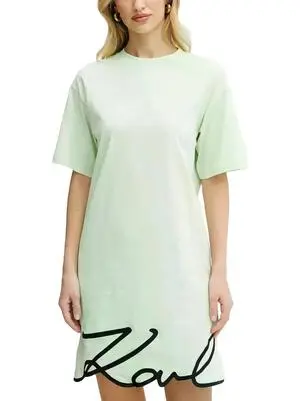 Karl Lagerfeld Logo-embroidered T-shirt Dress - Green