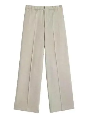 JIL SANDER Wool Flannel Trousers Neutrals