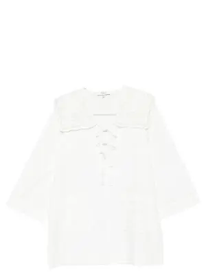 Sea Lace Collar Dress - White
