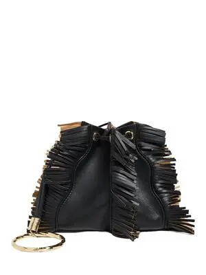 Ulla Johnson Adria Pleated Wave Pochette - Noir Fringe