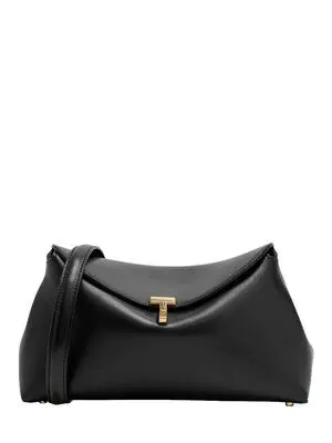 TOTEME T-lock Leather Clutch - Black