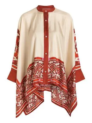 La DoubleJ Printed Silk-satin Blouse - Multicoloured