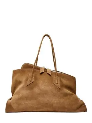 Attico La Passeggiata Large Suede Tote Khaki