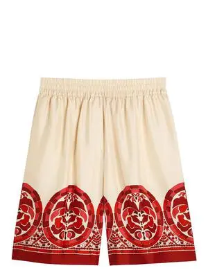 La DoubleJ Palazzo Printed Silk-twill Shorts - Multicoloured