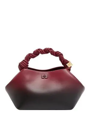 GANNI Small Dégradé Leather Top Handle Bag Black