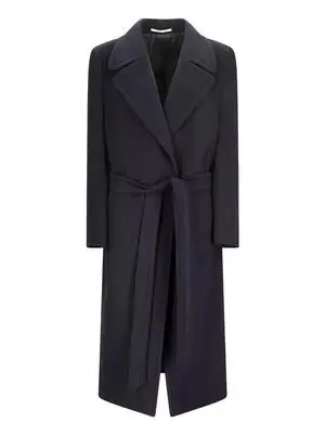 Tagliatore Belted Wrap Coat - Blue