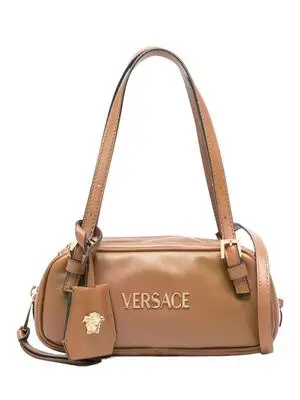 Versace Logo-plaque Top-handle Bag - Brown