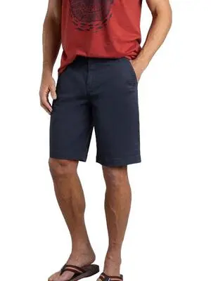WEIRD FISH Rayburn Flat Front Shorts - Navy