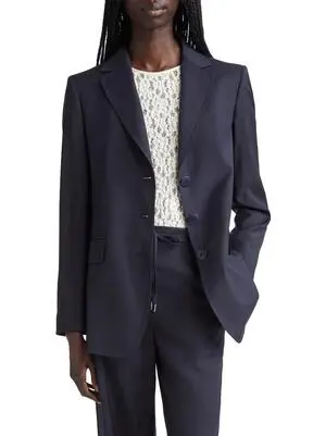 Max Mara Virgin Wool Blazer - Navy