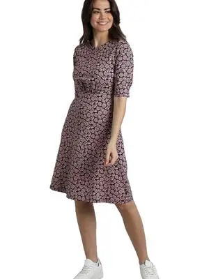 WEIRD FISH Cassandra Jersey Swing Dress - Tea Rose