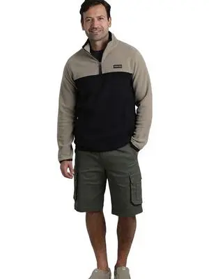 WEIRD FISH Tristan 1/4 Zip Microfleece - Flint Stone