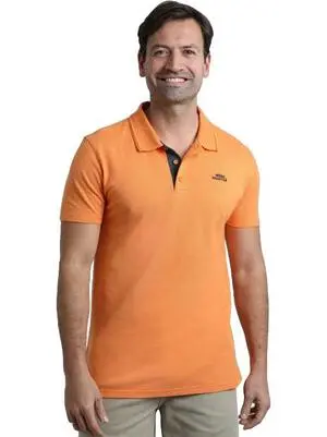 WEIRD FISH Miles Pique Polo - Pumpkin