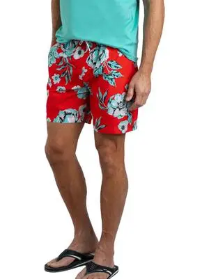 WEIRD FISH Belukha Printed Swim Shorts - Retro Red