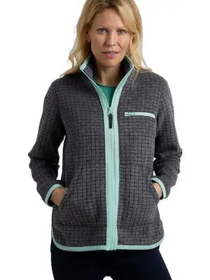 WEIRD FISH Tilly 1/4 Zip Grid Fleece - Navy