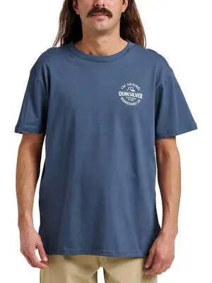 Quiksilver Locked Up Cotton Blend Graphic T-shirt - Navy