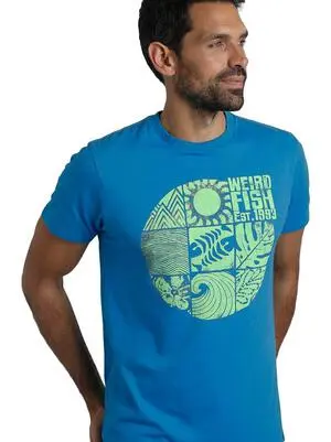 WEIRD FISH Summer Sector Graphic T-shirt Lagoon Blue