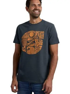 WEIRD FISH Summer Sector Graphic T-shirt - Navy
