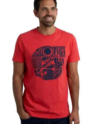 WEIRD FISH Summer Sector Graphic T-shirt Retro Red