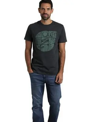 WEIRD FISH Summer Sector Graphic T-shirt - Washed Black