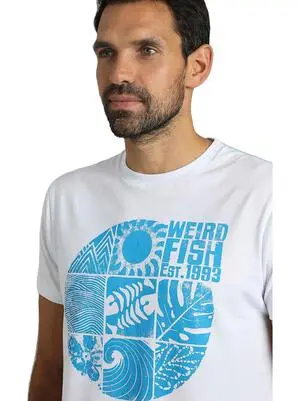 WEIRD FISH Summer Sector Graphic T-shirt White