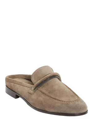 Brunello Cucinelli Monili Trim Loafer Mule - C8769 Torba