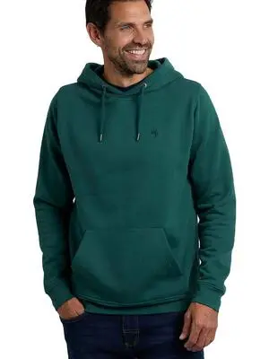 WEIRD FISH Hugo Branded Popover Hoodie - Forest Green