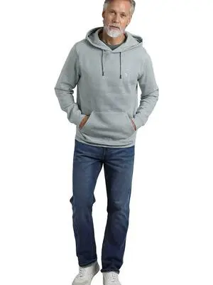WEIRD FISH Hugo Branded Popover Hoodie - Grey Marl