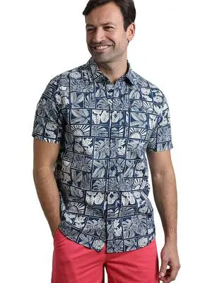 WEIRD FISH Faraway Printed Shirt - Estate Blue